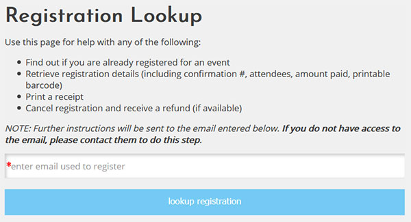 Event registration lookup | Blog
